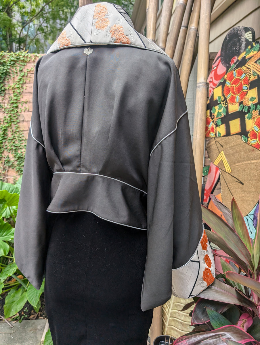 "Cropped Cocoon" Reimagined Vintage Kimono - Kimono Zulu Artist Collab