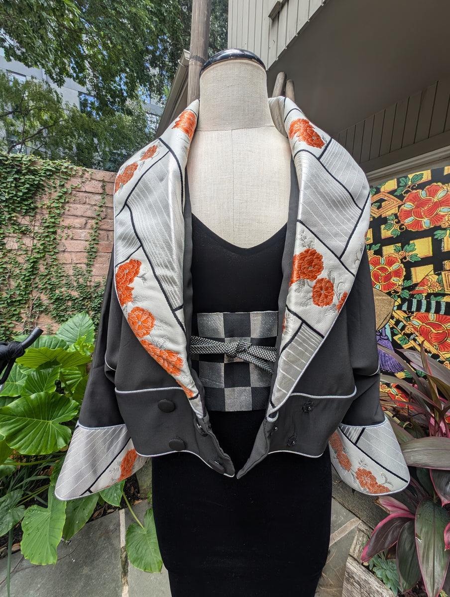 "Cropped Cocoon" Reimagined Vintage Kimono - Kimono Zulu Artist Collab