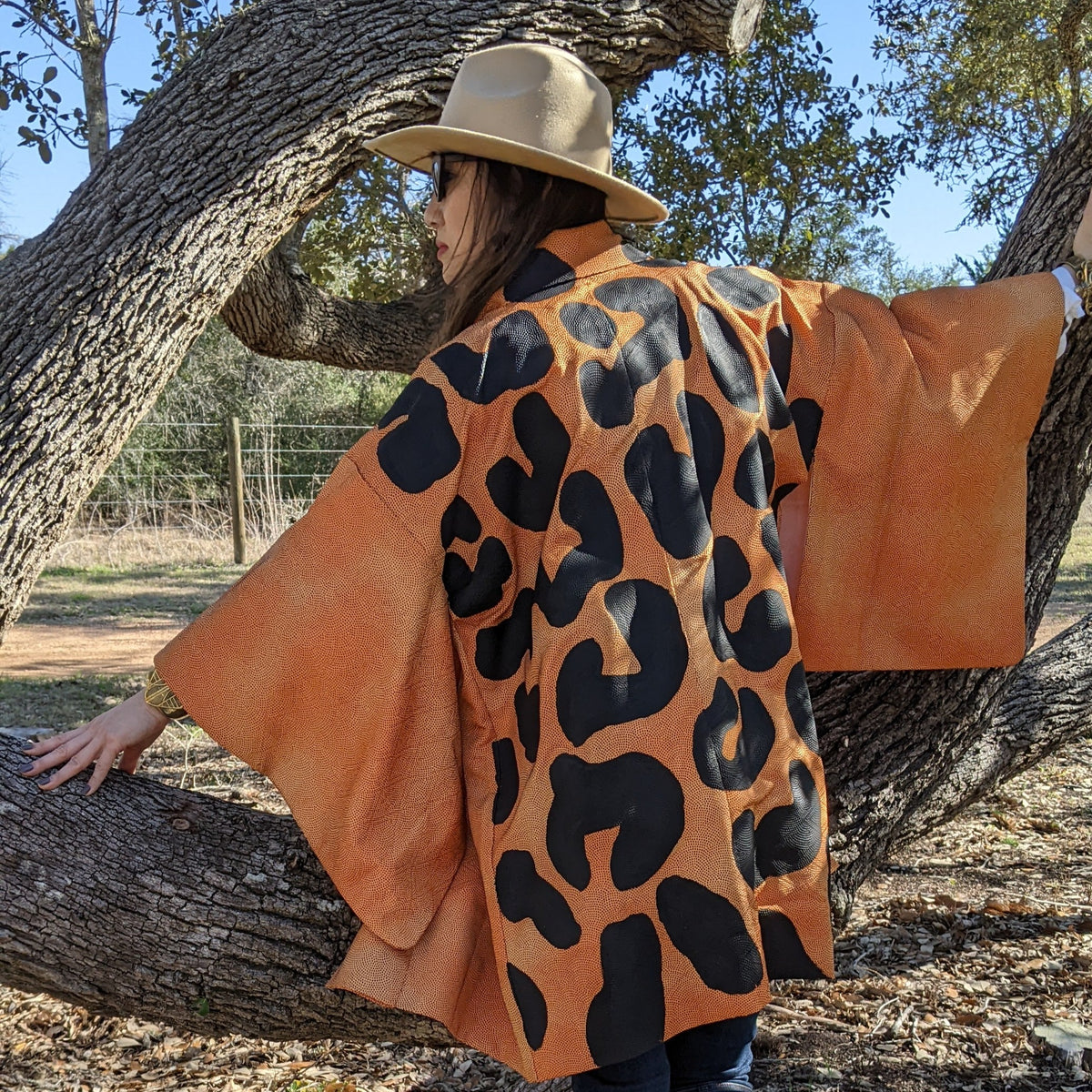 “Leopard Lady” Kimono Zulu Reimagined Vintage Kimono Artist Collaborat