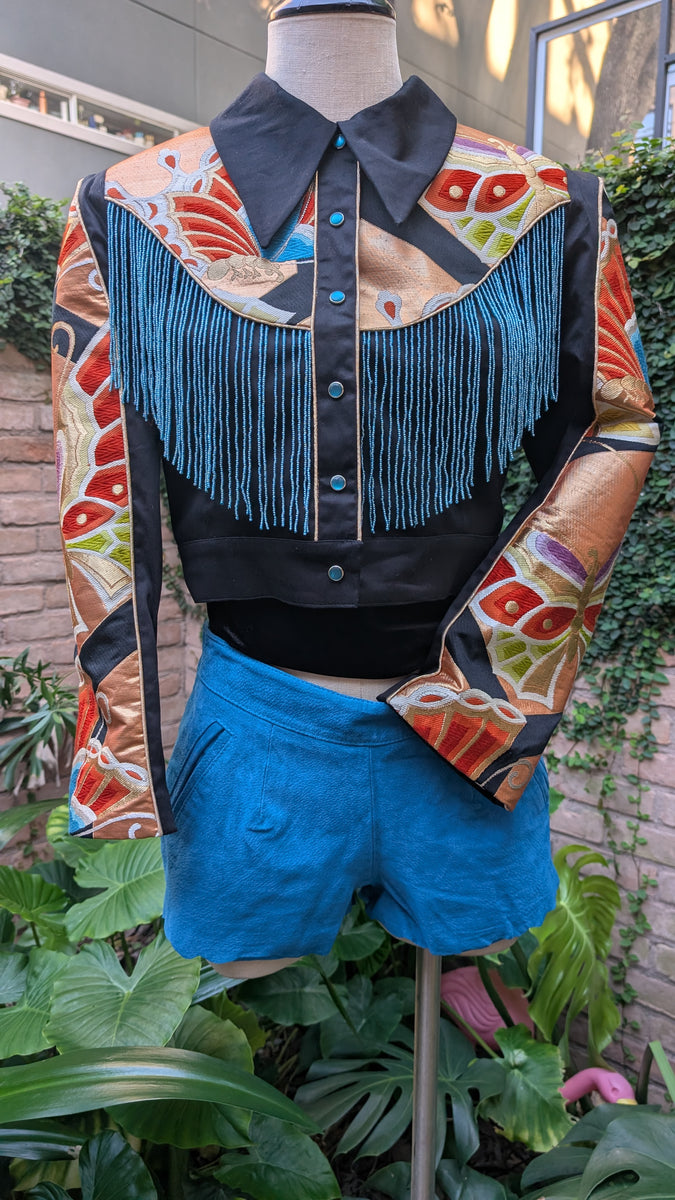 "Osaka Cowgirl II" Reimagined Vintage Kimono - Kimono Zulu Artist Coll