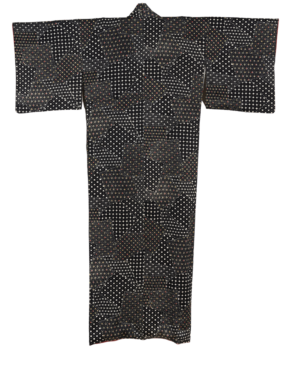 Black & White Shibori Silk Kimono – Kimono Zulu